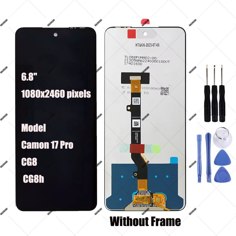 Chính hãng Tecno Camon 17 Pro CG8 Màn hình LCD Bộ số hóa màn hình cảm ...