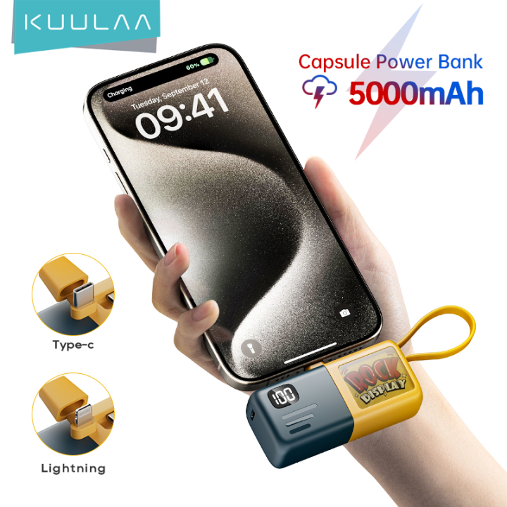 Kuulaa 5000mAh 15W chính hãng loại C gói nguồn pin dự phòng di động Bộ ...