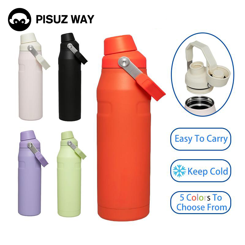 Bình giữ nhiệt PISUZ WAY inox 304 24oz / 710ml có ống hút có nắp tay cầm và hộp đựng thể thao ...