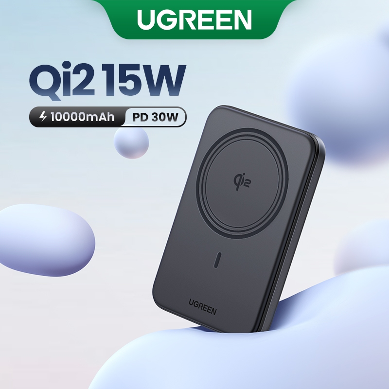 Sạc nhanh không dây từ tính Ugreen Qi2 15W 10000mAh cho iPhone 16 Pro Max, iPhone 15-12 Series ...