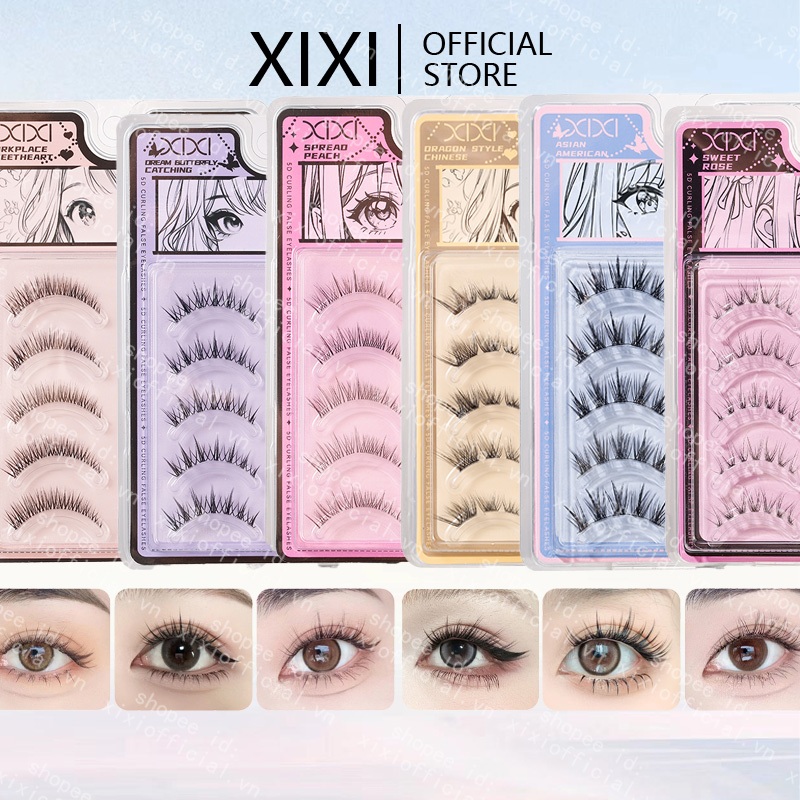 Xixi 5 Đôi Lông Mi 5D Lông Mi Giả Tự Nhiên Người Mới Chia Lông Mi Mềm ...