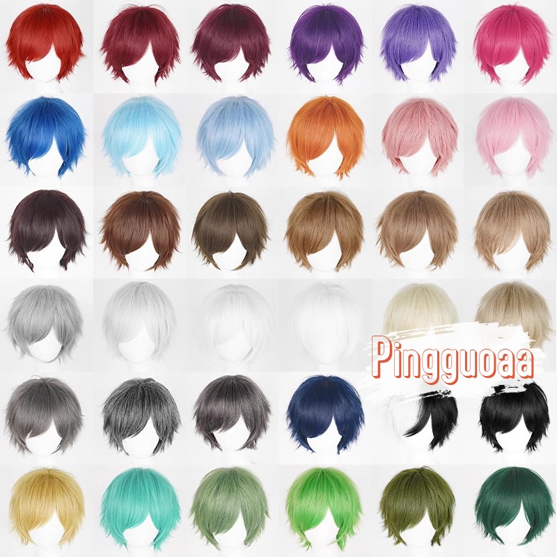 【Manmei】30CM Universal Fluffy Upturned Short Wig Practice Hand Heat ...