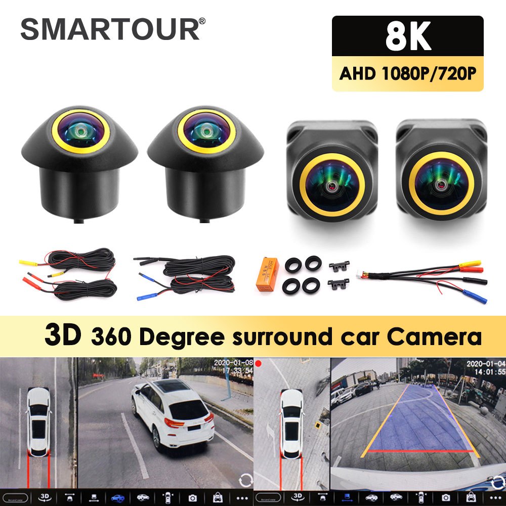 Camera ô tô HD 360 độ 1080P 8K 3D AHD Surround View Right + Left ...