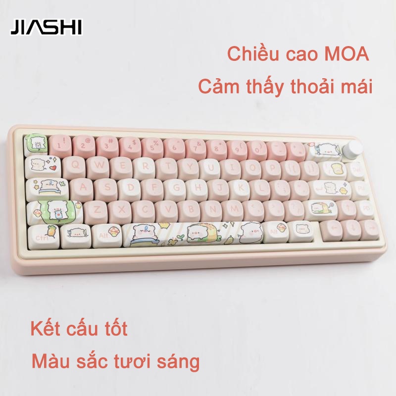 JIASHI Keycap heo con màu hồng MOA chiều cao PBT keycap năm mặt thăng ...