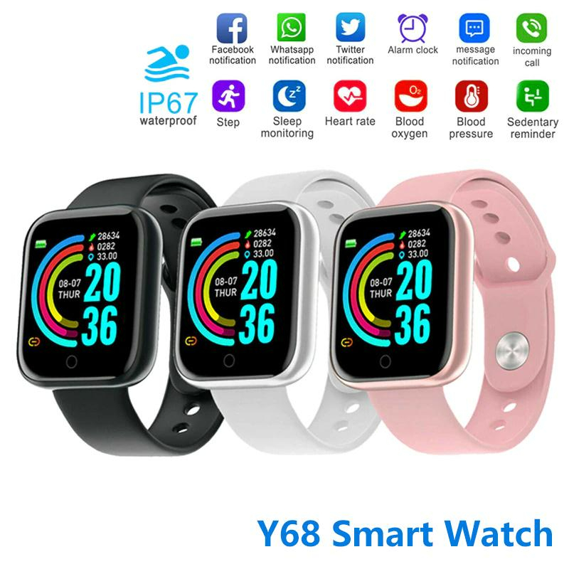 BAIYUN Đồng hồ thông minh mới Bluetooth IP67 Chống nước Y68 Theo dõi sức khỏe Jam Tangan Đồng hồ ...