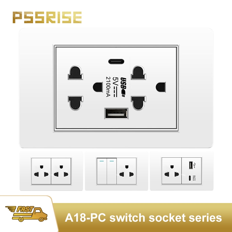 Ổ cắm công tắc tường trắng Pssrise 118 phong cách Mỹ (A18) | Shopee ...