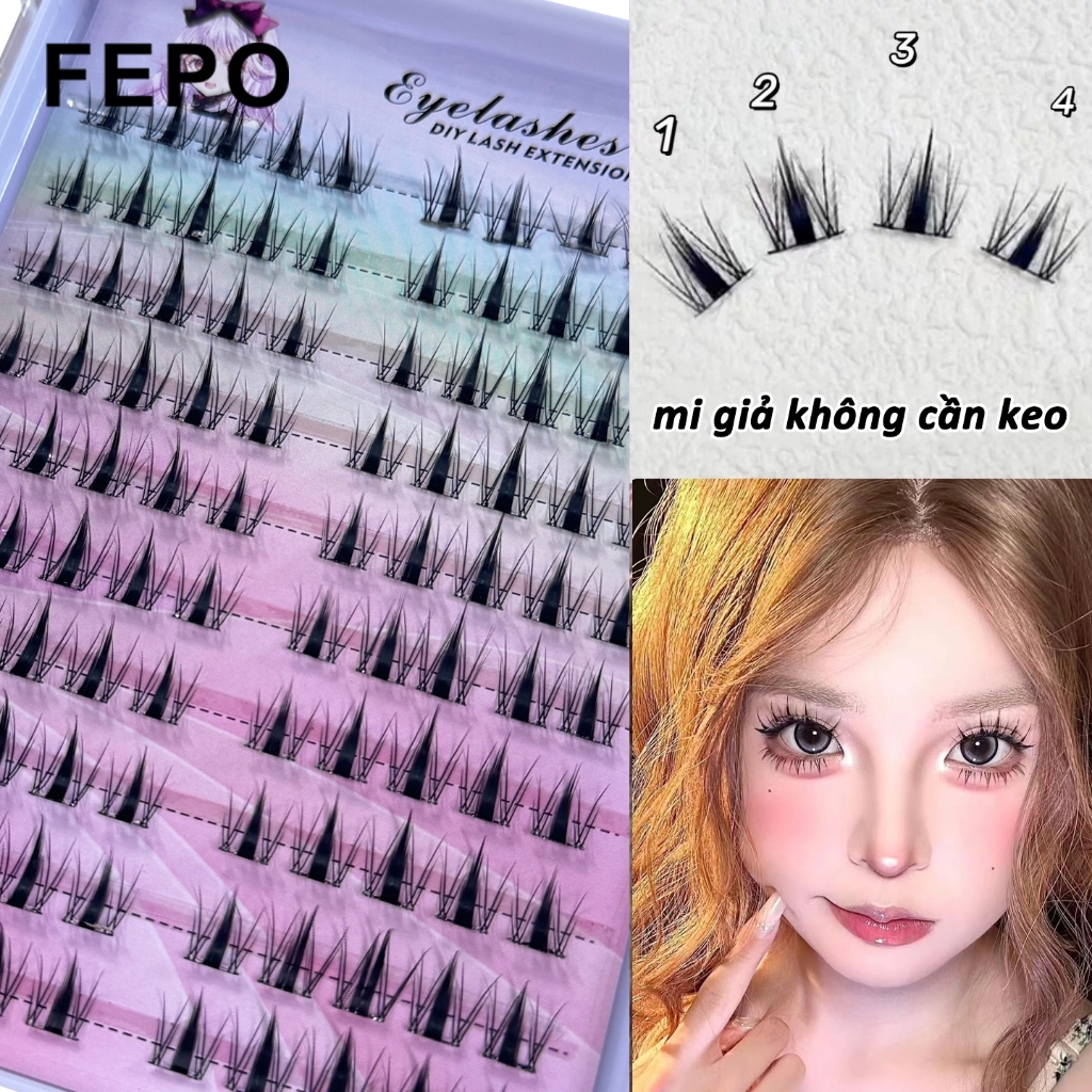 Fepo 10 hàng Lông mi giả tự dính không cần keo dán dành cho người mới ...