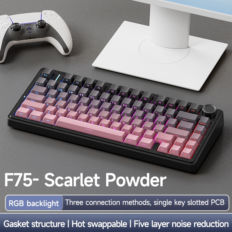 Aula F75 Wireless Bluetooth Three Mode Mechanical Keyboard Side Print ...