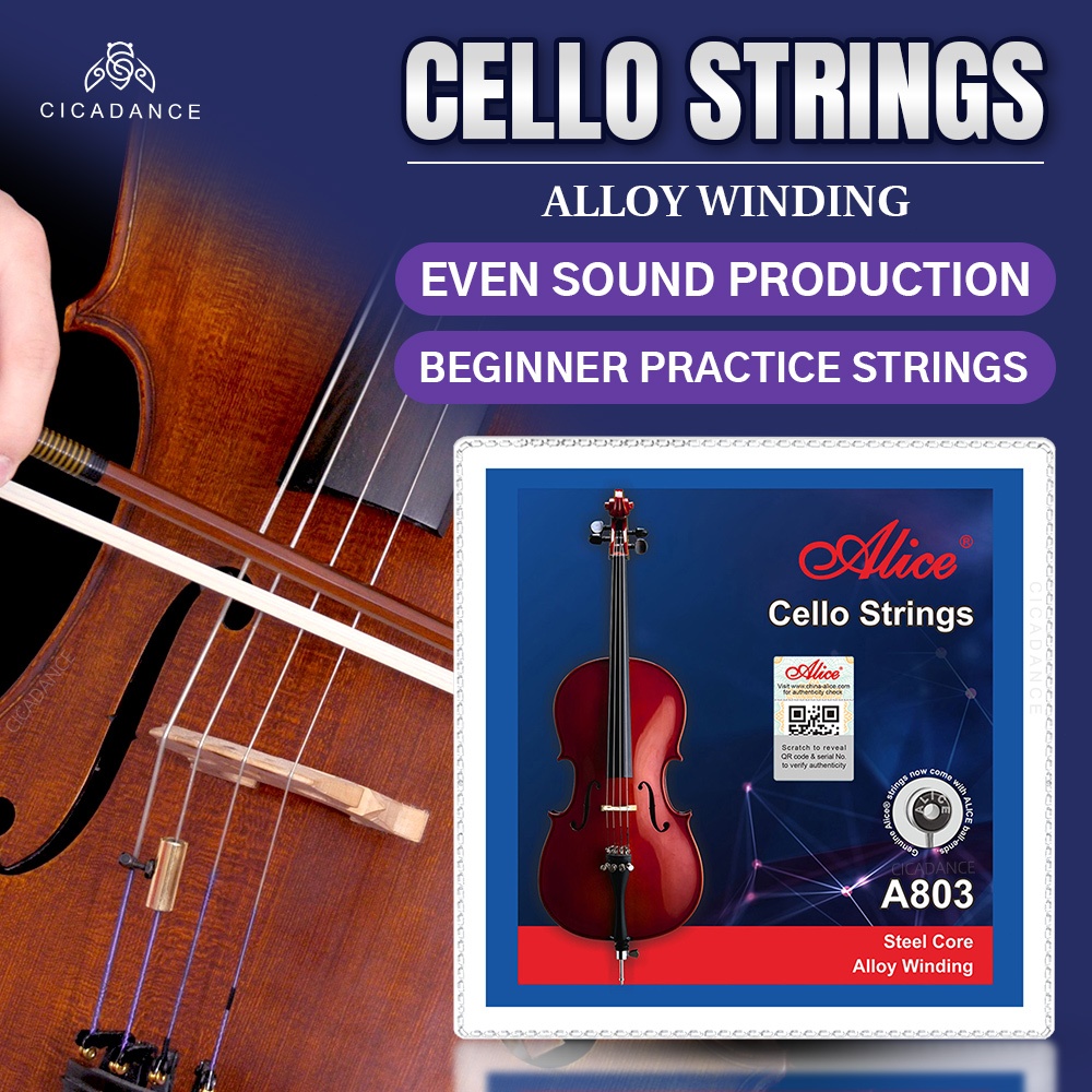 Alice 4/4 Dây Đàn Cello A803 4 Dây Dây quấn hợp kim Giai điệu phong phú và đầy đủ Dây đàn luyện ...