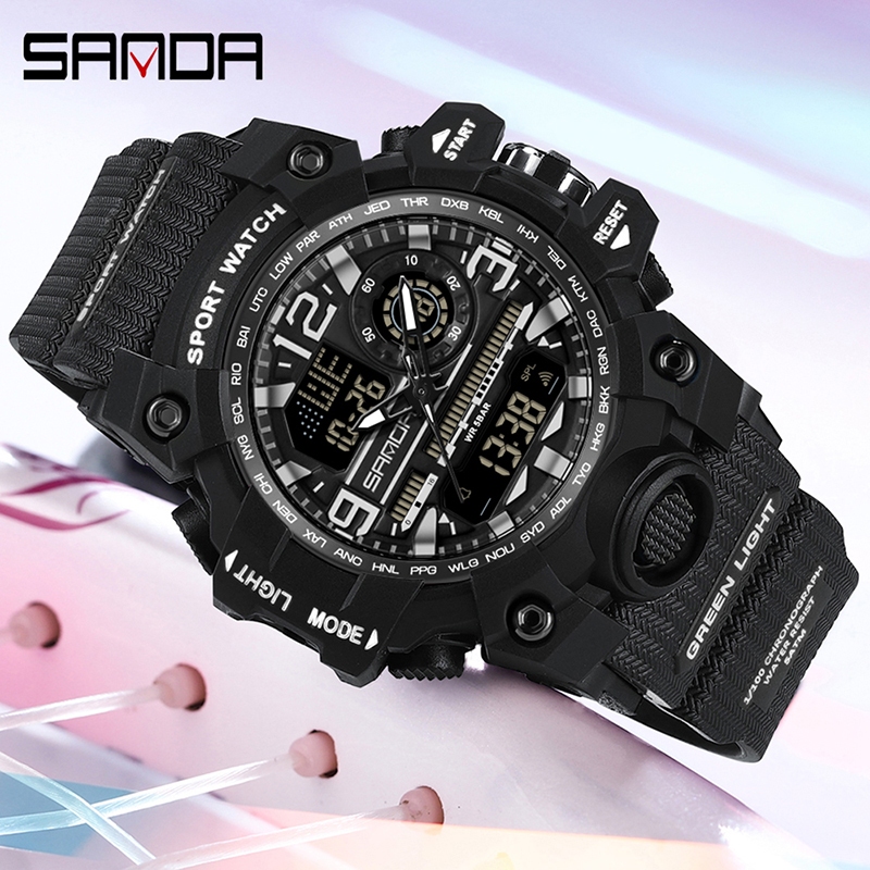 Đồng hồ thể thao nam chống nước phát sáng Sanda 3353 | Shopee Việt Nam