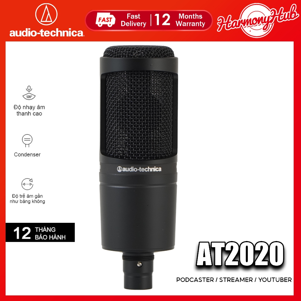 Micro Thu Âm chuyên nghiệp Audio Technica AT2020 Mic condenser | Shopee ...