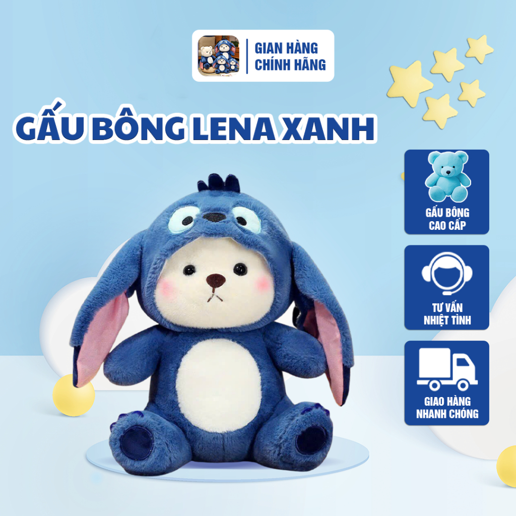 Gấu bông Lena xanh Gấu bông 5 sao - Gấu bông Lena xanh siêu dễ thương ...
