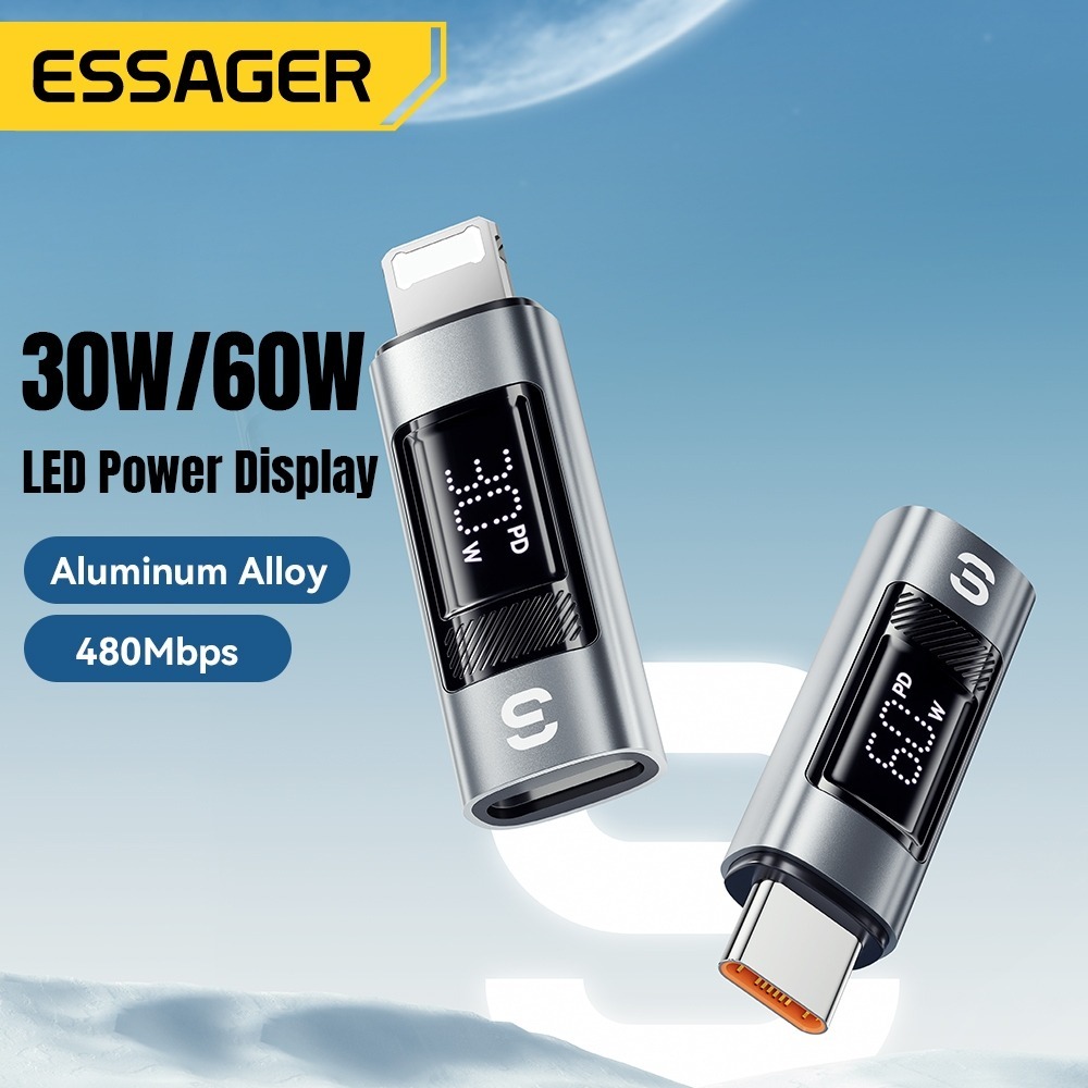 Essager L-C 60w / C-L 30w Màn hình kỹ thuật số thông minh Bộ chuyển đổi ...