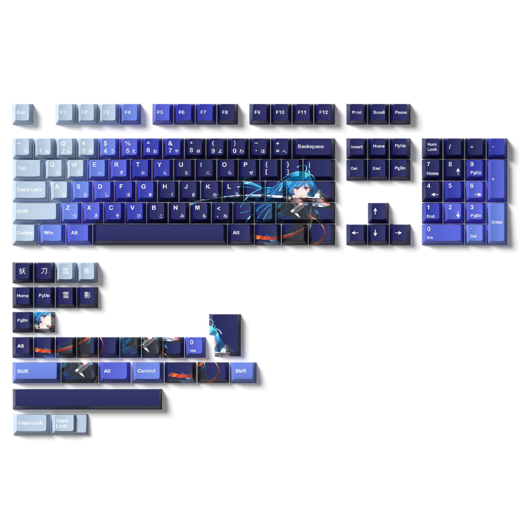 Xvx Kisara Tendo keycaps Cherry Profile Double shot Dye-Sub PBT Keycap ...