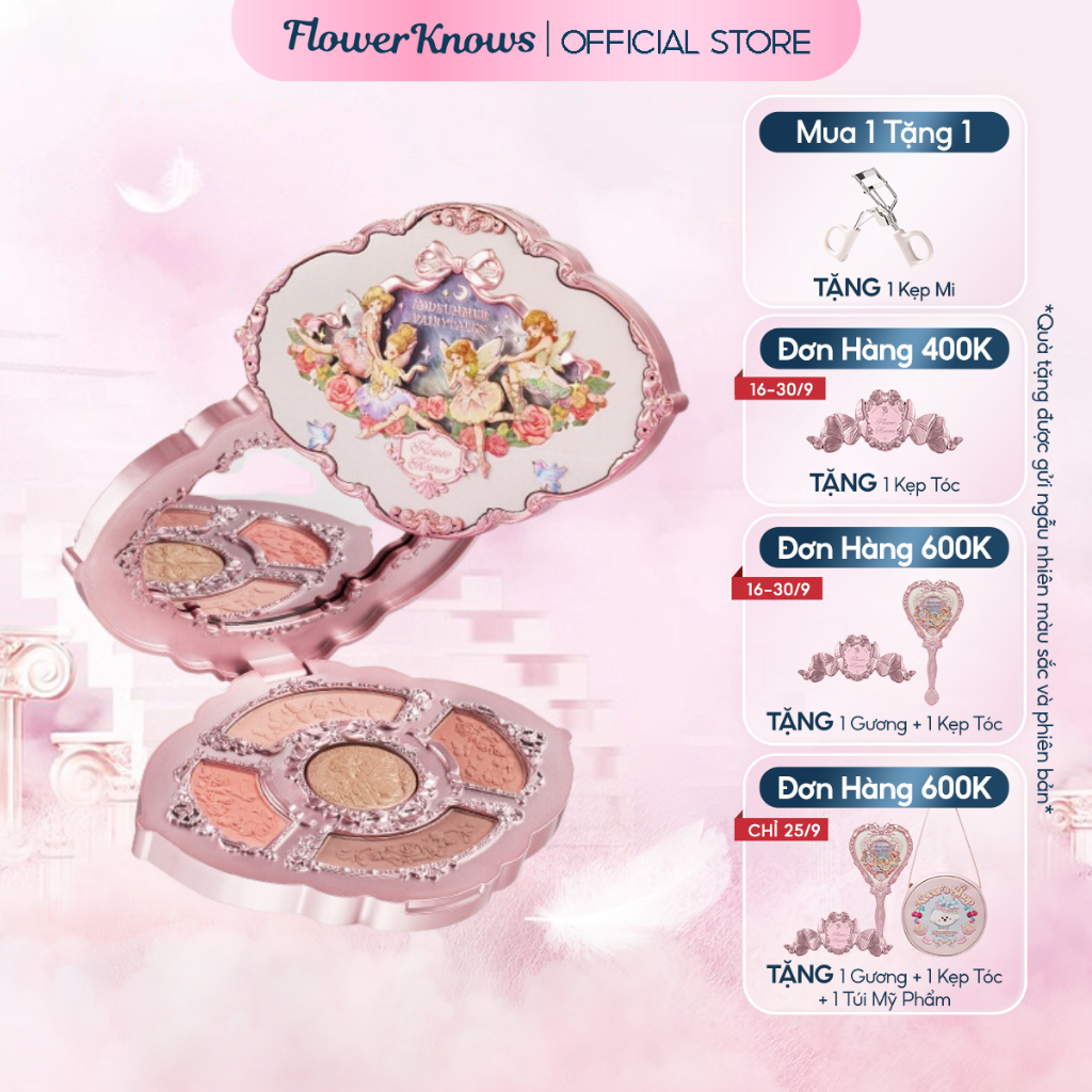 Flower Knows Midsummer Fairytales Collection Bảng phấn mắt năm màu nổi ...