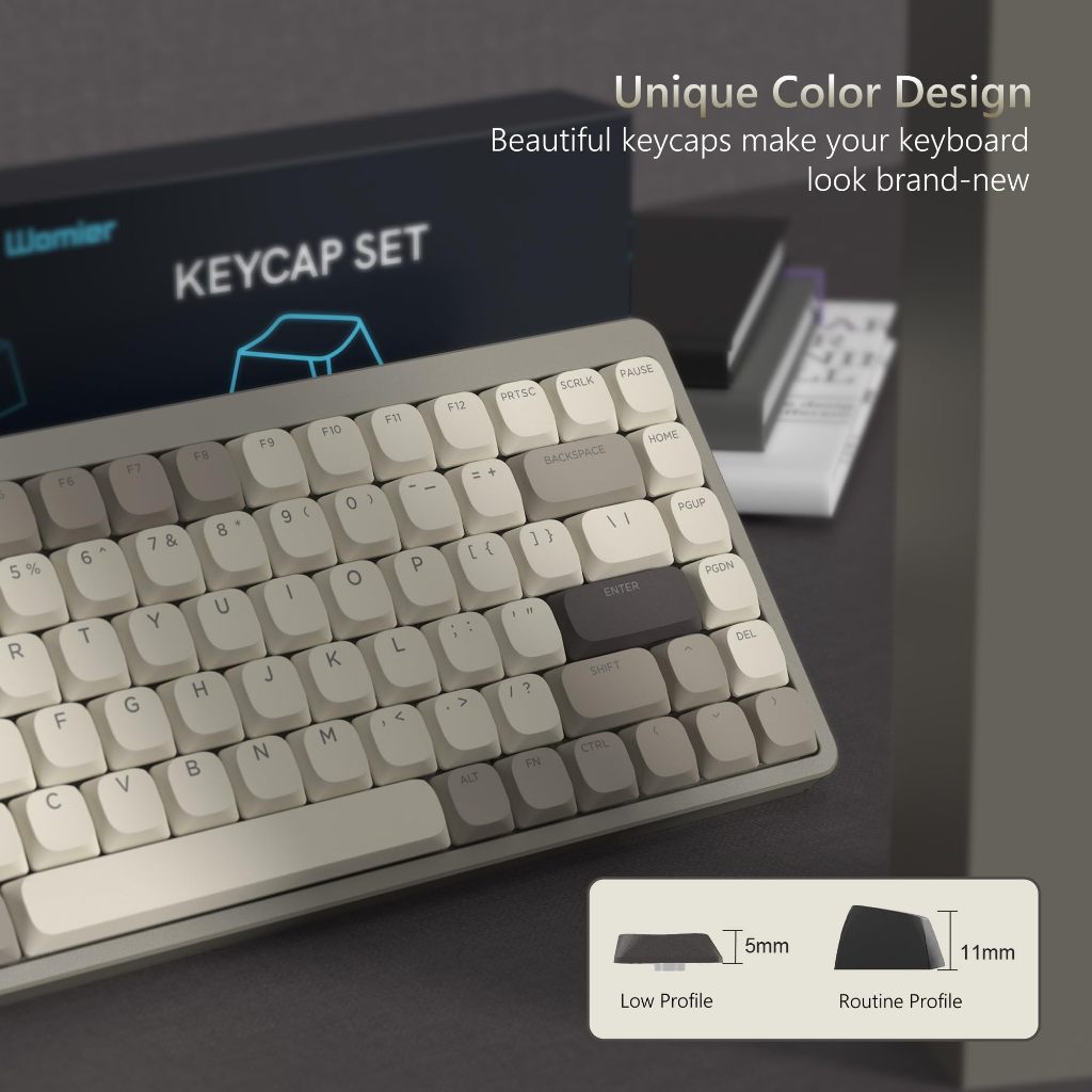 Womier 140 Phím Low Profile Shine Through Keycaps Double Shot RGB Key ...
