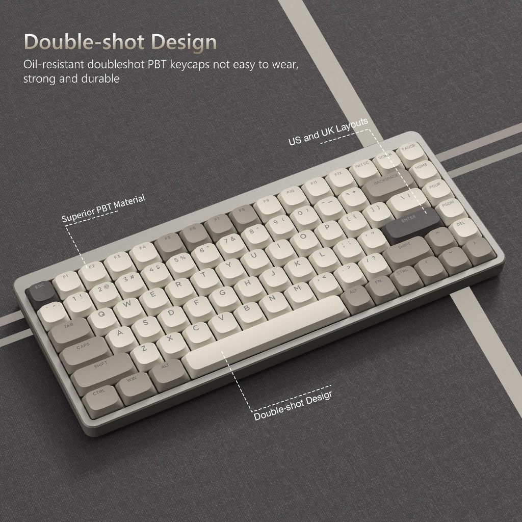 Womier 140 Phím Low Profile Shine Through Keycaps Double Shot RGB Key ...