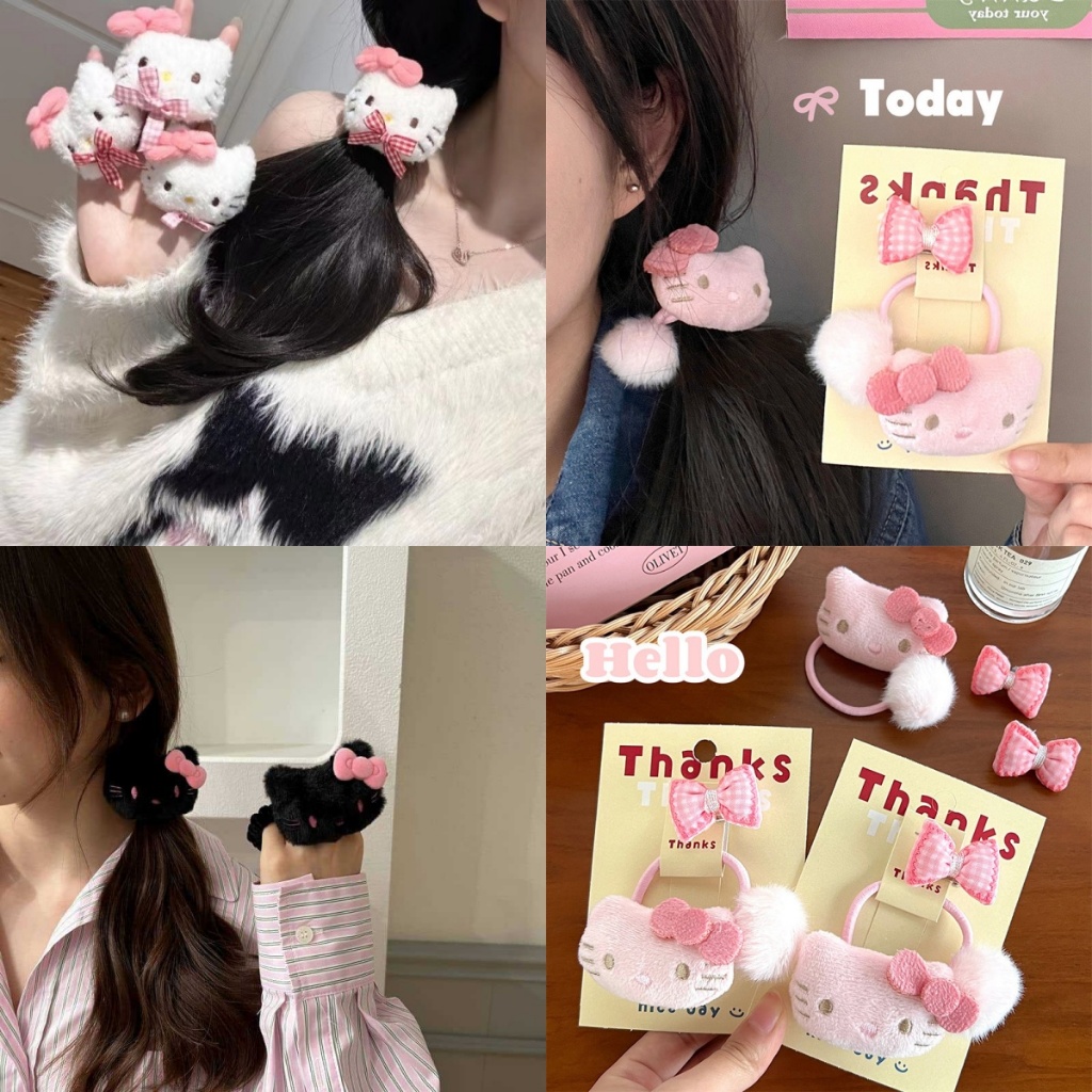 Thi Hello Kitty Scrunchies Phim Hoạt Hình Sanrio Co Giãn Tóc Dây Tóc Đuôi Ngựa Ngọt Ngào Phụ ...