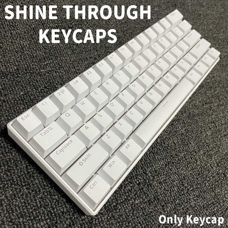 White Shine Through Keycaps ABS Double-Shot OEM Profile Keycap Custom ...