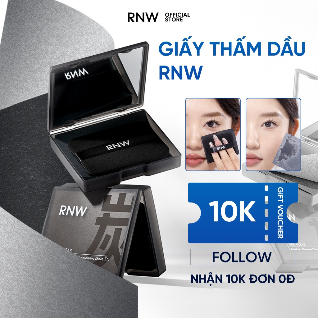 RNW Giấy thấm dầu Kiểm soát dầu mặt Di động Không thấm Làm mới than tre Tẩy dầu mỡ Trang điểm ...