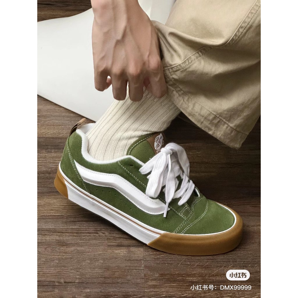 Vans Knu Skool Matcha Xanh Retro Nhẹ Giày Bánh Mì Giày Thường Ngày ...