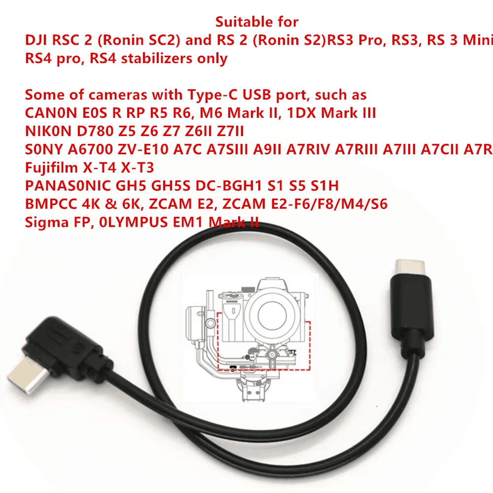 Cáp điều khiển đa Camera USB-C sang Type-C USB dưới dạng R cho DJI RS4 ...