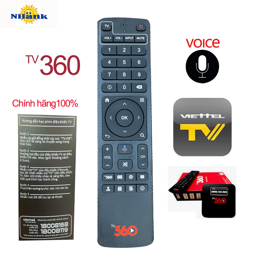 Nilank Remote điều khiển đầu thu Viettel TV360 Box 4K Viettel Android ...