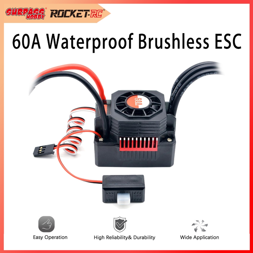 Surpass HOBBY 60A Chống Nước ESC XT60 Cắm 2-3S Bộ Điều Khiển Tốc Độ ...