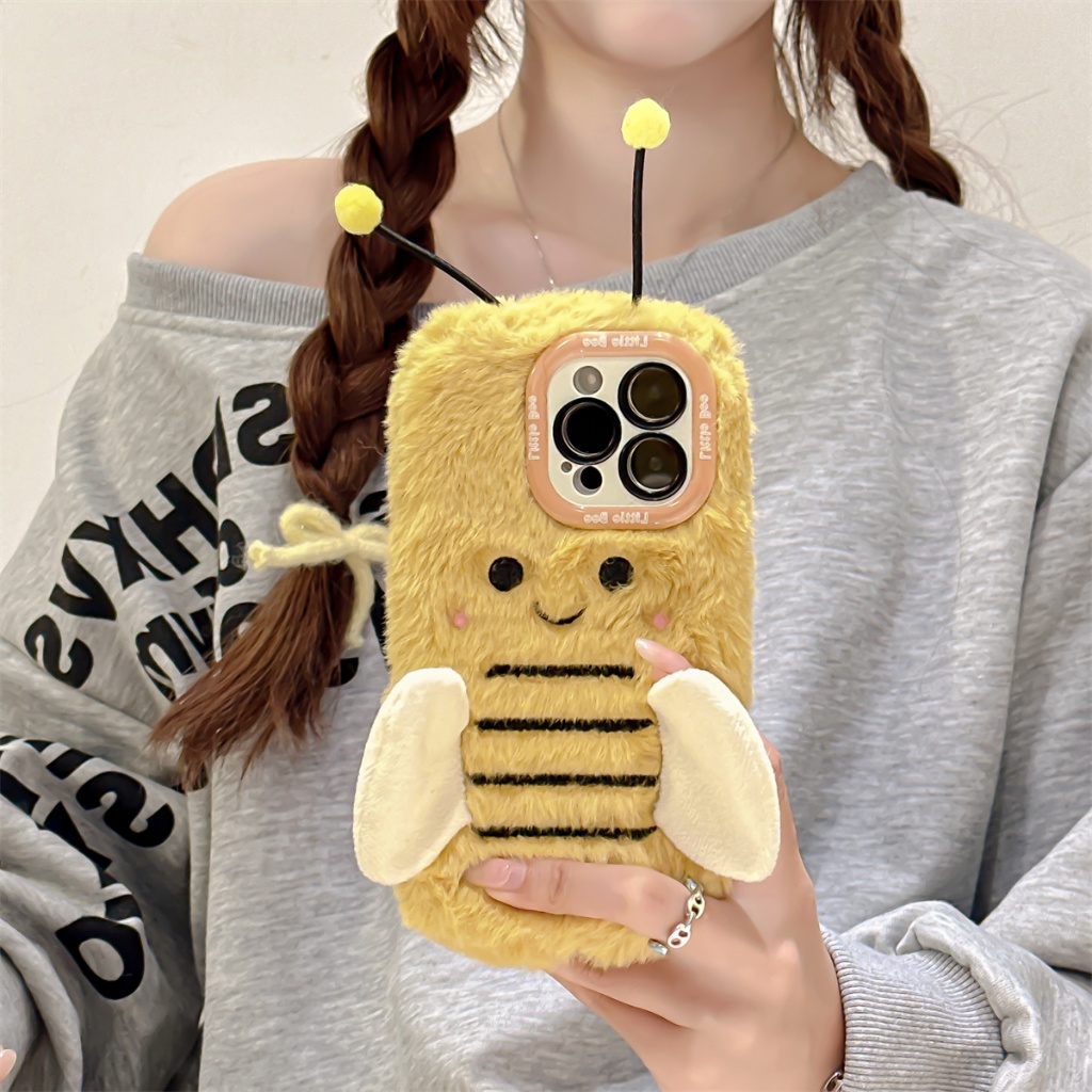Ốp lưng iPhone Plush Bee cho iPhone 16 ProMax 15ProMax 15Plus 13 12 11 ...