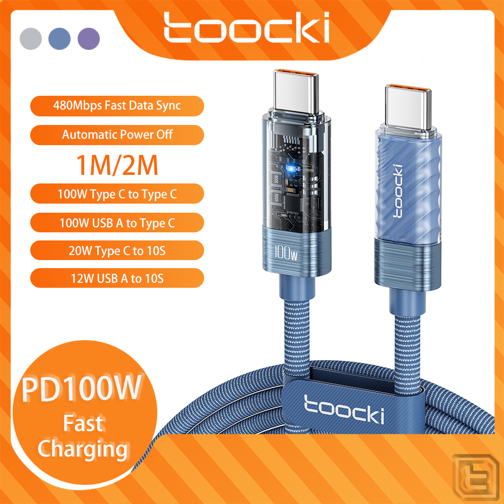 Cáp sạc nhanh Toocki 100W USB Type C Type C sang Type C PD3.0 Sạc nhanh USB sang 10S Cbale dữ ...