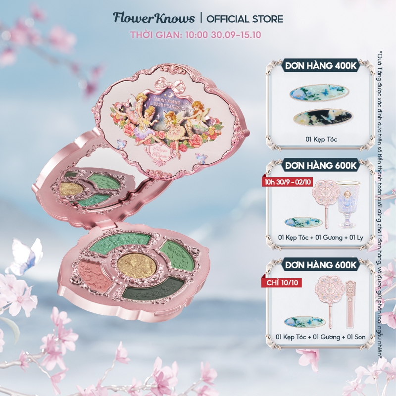 Flower Knows Midsummer Fairytales Collection Bảng phấn mắt năm màu nổi ...