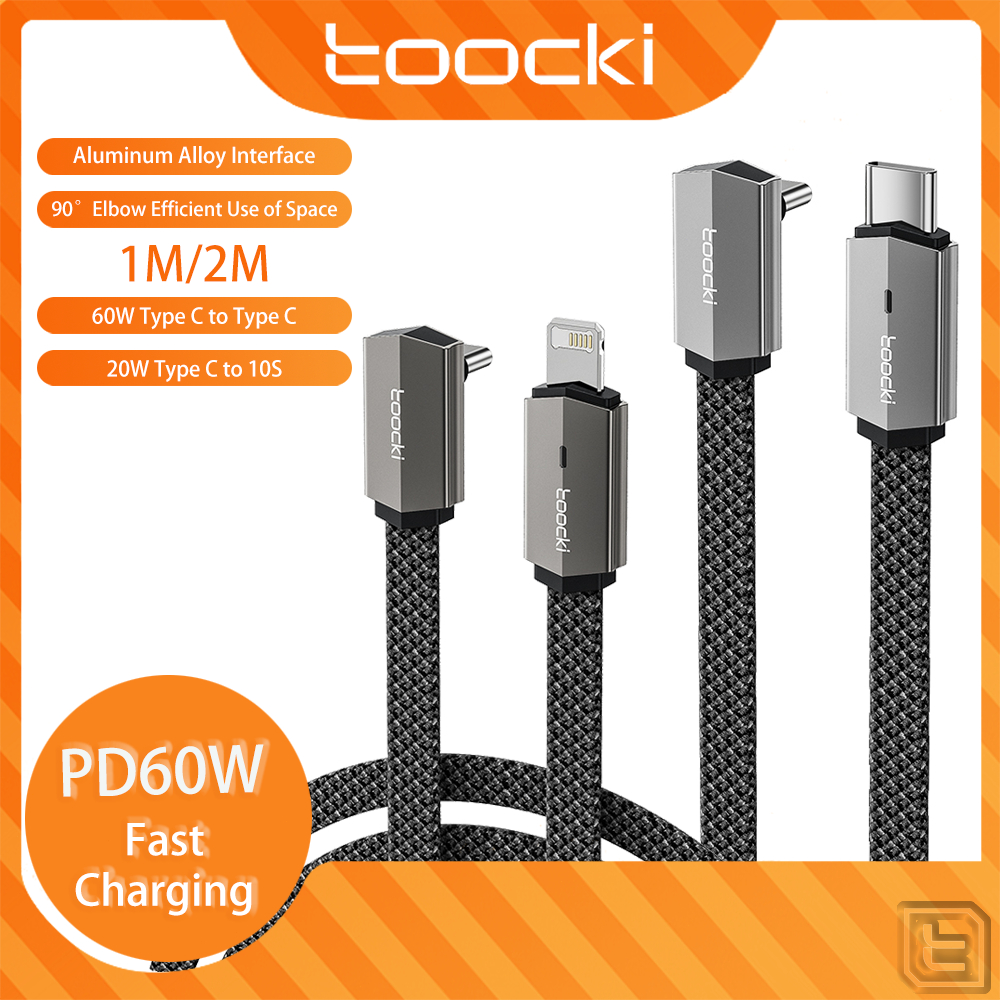 Cáp sạc điện thoại di động Toocki 60W Type C sang Type C 20W USB C đến 10S Cáp dữ liệu nhanh 90 ...