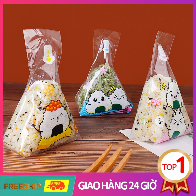 100 miếng bao cơm nắm bao bì cơm nắm cơm nắm tam giác ăn liền phim hoạt ...