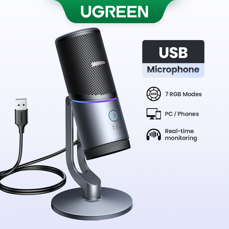 Micro USB UGREEN 7 chế độ Đèn RGB 180° Điều chỉnh theo chiều dọc Mic ...