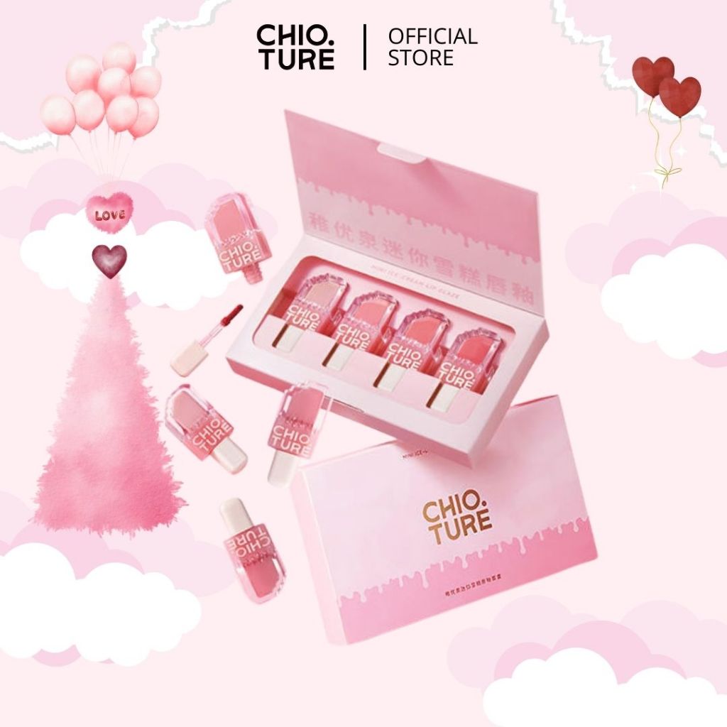 Set Son Môi Mini Chio.Ture Mini Ice-Cream Lip Glaze Set | Shopee Việt Nam
