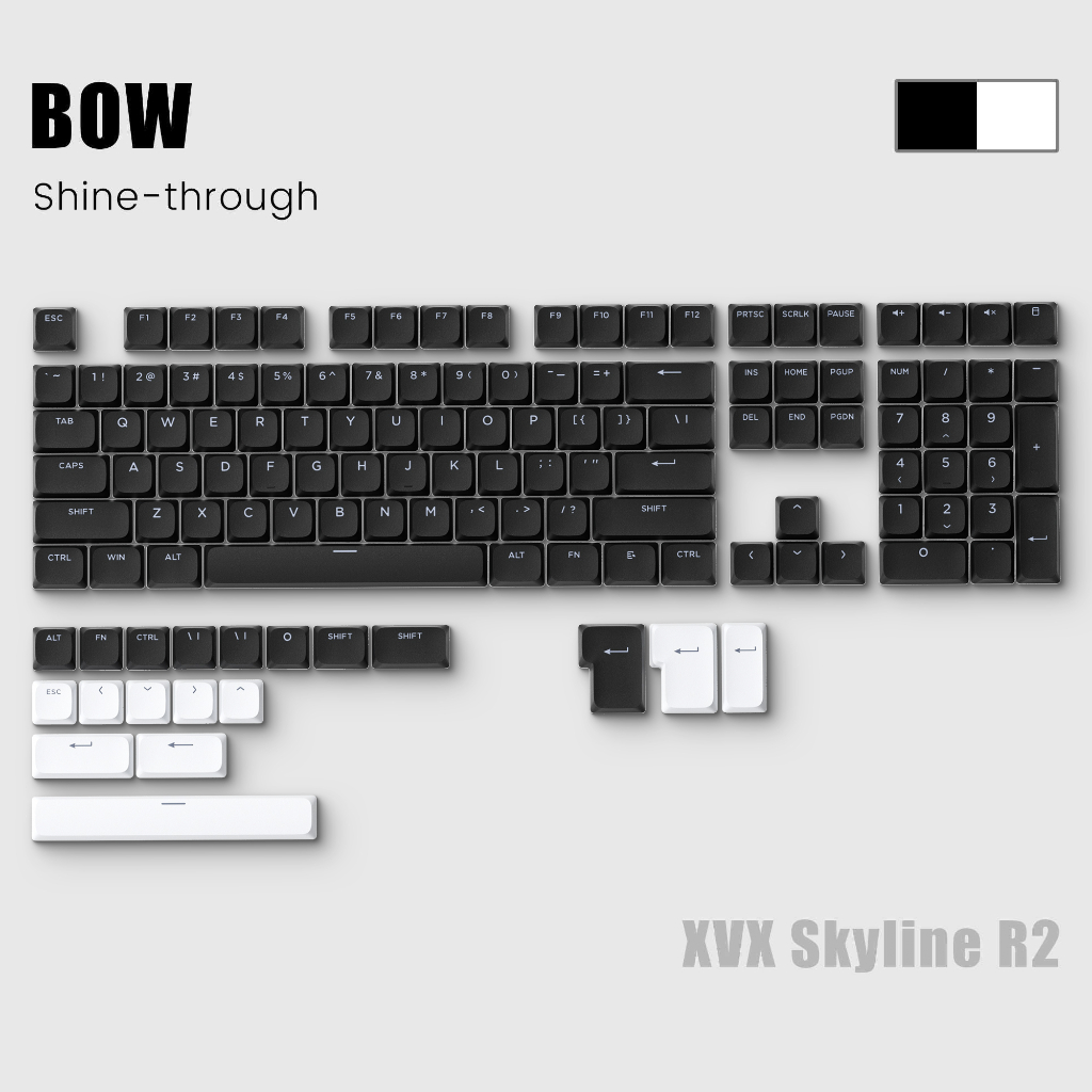 Xvx Skyline R2 - Phím Keycap Double-shot PBT Shine-through Low Profile ...