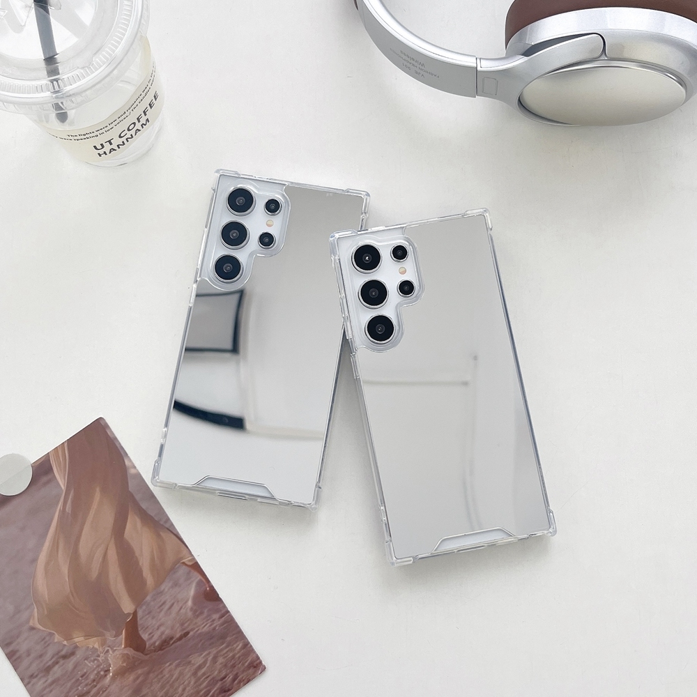 Ốp Điện Thoại Gương Trang Điểm Bạc Cho Samsung Galaxy S24 FE S25 Edge S23 S21 S22 Note 20 Ultra ...