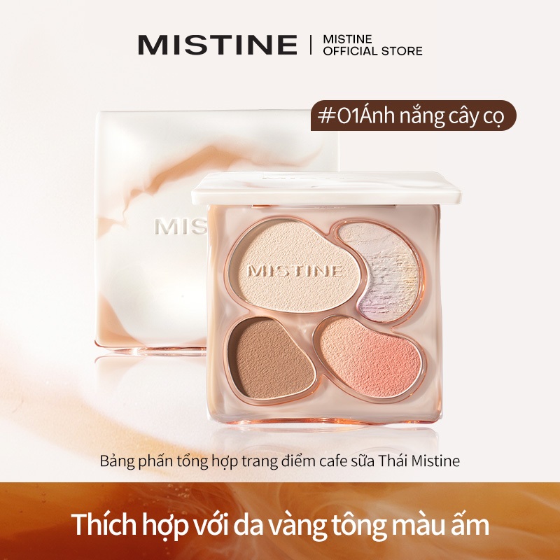 Mistine MISTINE Cà phê sữa Thái Trang điểm toàn diện Bảng màu All-in-One Độ bóng cao Đường viền ...