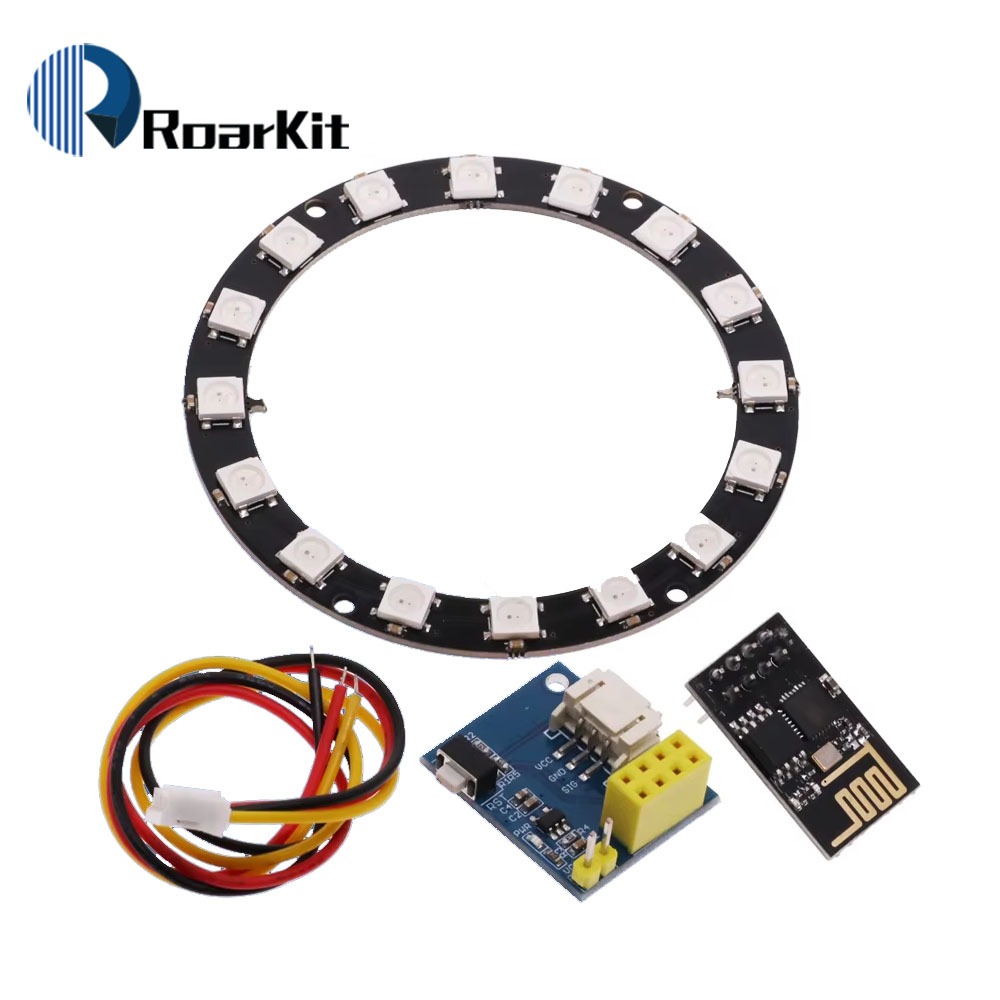 Esp8266 ESP-01 ESP-01S Mô-đun điều khiển LED RGB cho Arduino IDE WS2812 WS2812B 16 Bits Vòng đèn ...