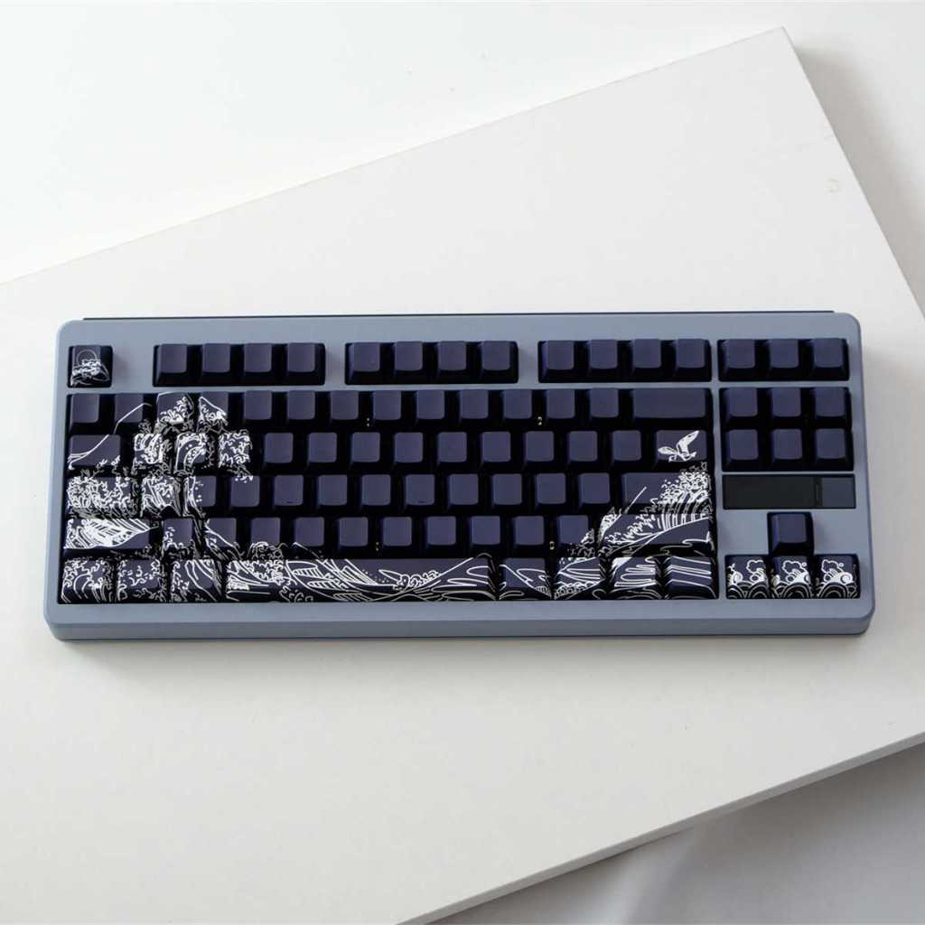 Kanagawa Side Shine Through Keycaps PBT Dye-sub Cherry Profile Keycap ...