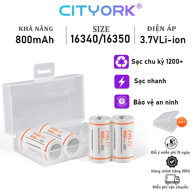 Pin Sạc 16340 RCR123A CITYORK 3.7V pin lithium sạc đèn pin con trỏ ...