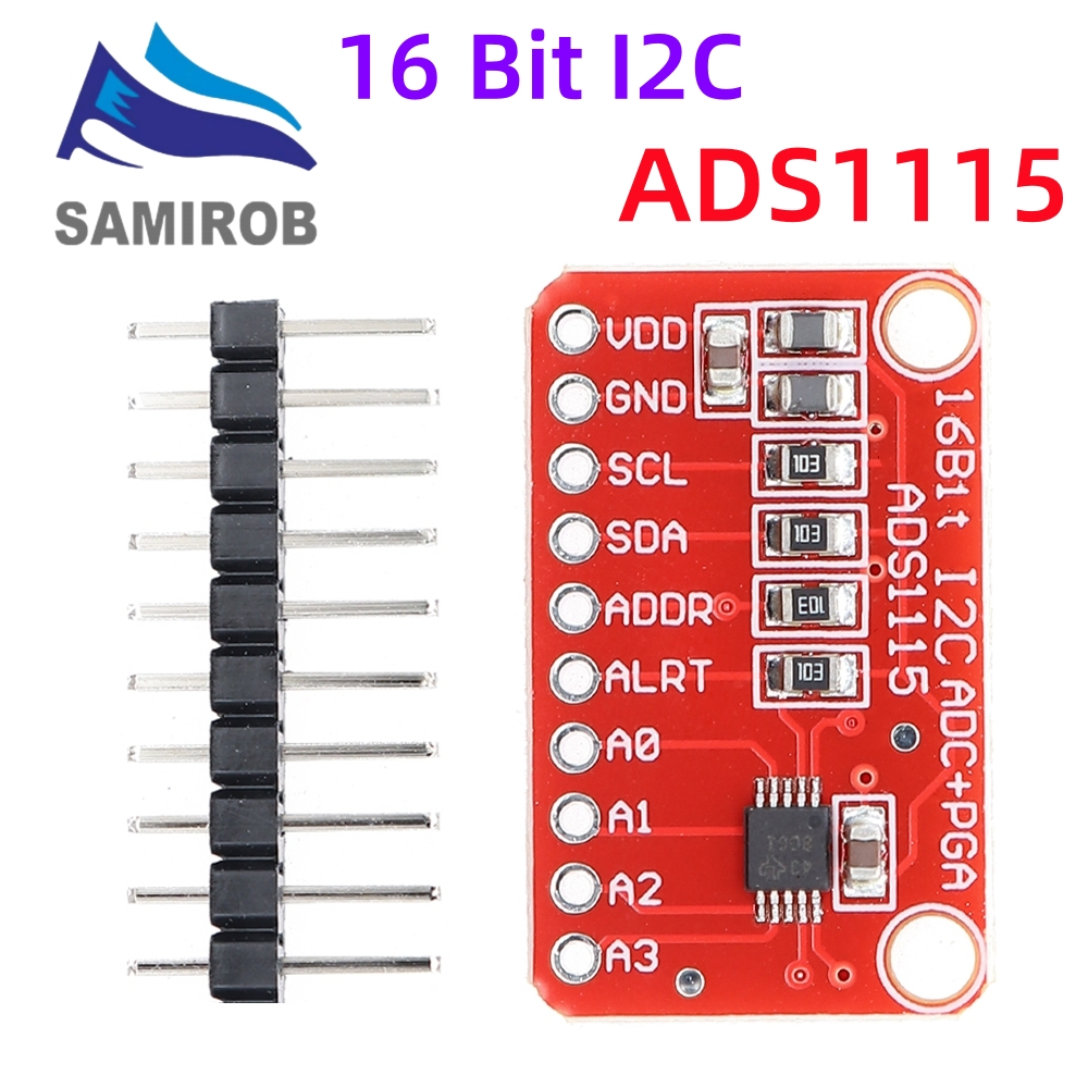 Mô-đun ADS1115 Bảng đỏ 16 Bit I2C ADC 4 kênh với Bộ khuếch đại tăng Pro ...