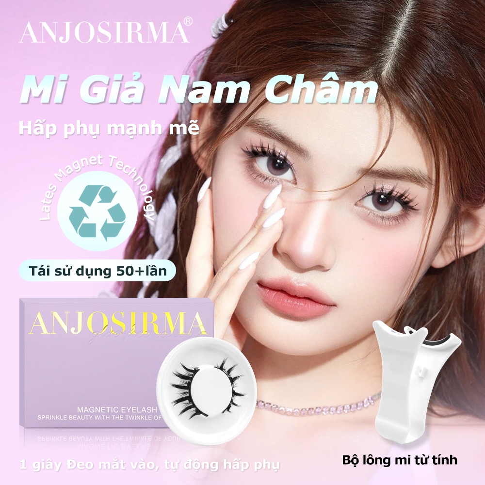 ANJOSIRMA mi nam châm 3D Lông Mi Giả Từ Tính tái sử dụng 4 miếng 1 cặp ...