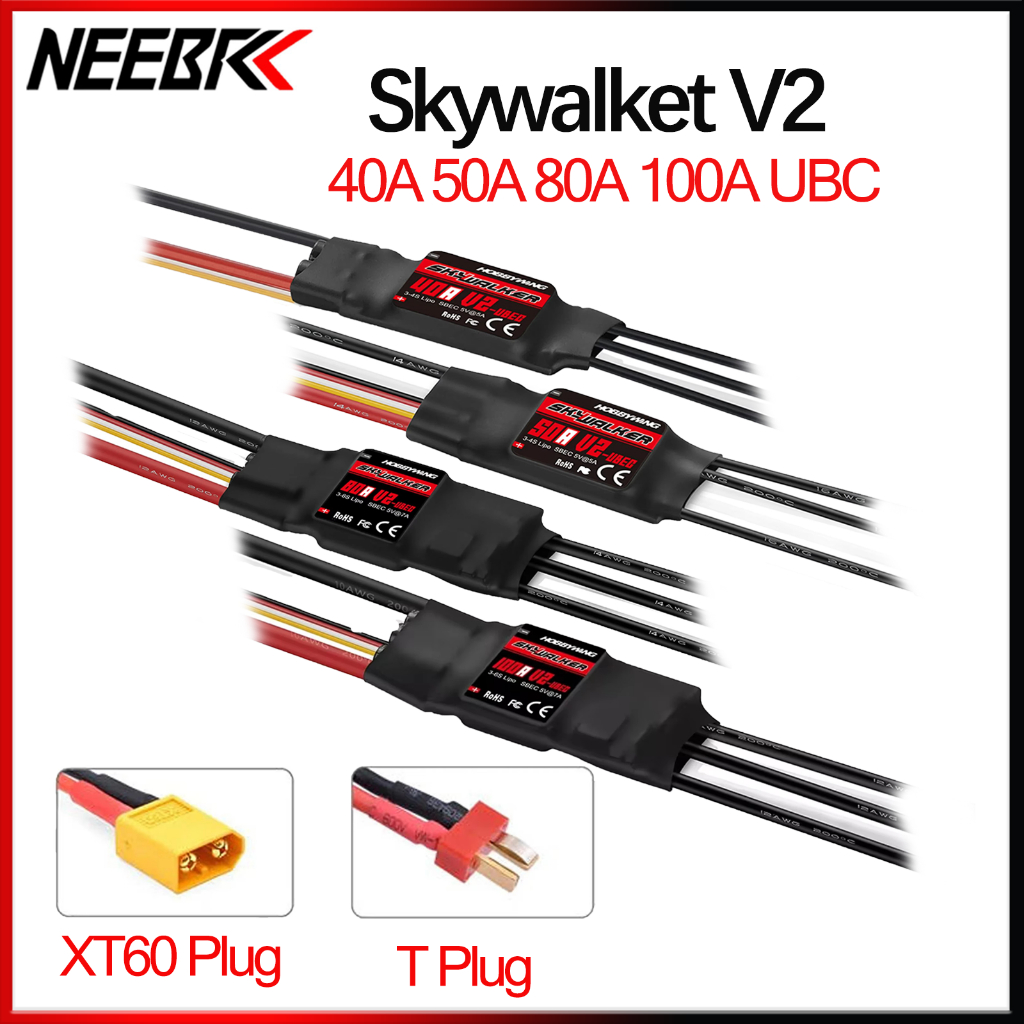 Hobbywing SKYWALKER 40A 50A 80A 100A V2 ESC Bộ điều khiển tốc độ với phích cắm UBEC T / XT60 cho ...