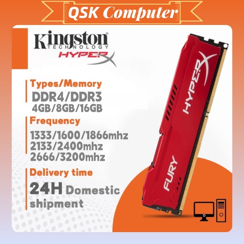 [COD] Kingston Hyperx Fury Desktop RAM DDR3 DDR4 4GB / 8GB / 16GB 1600MHz 2400MHZ 2666MHZ ...