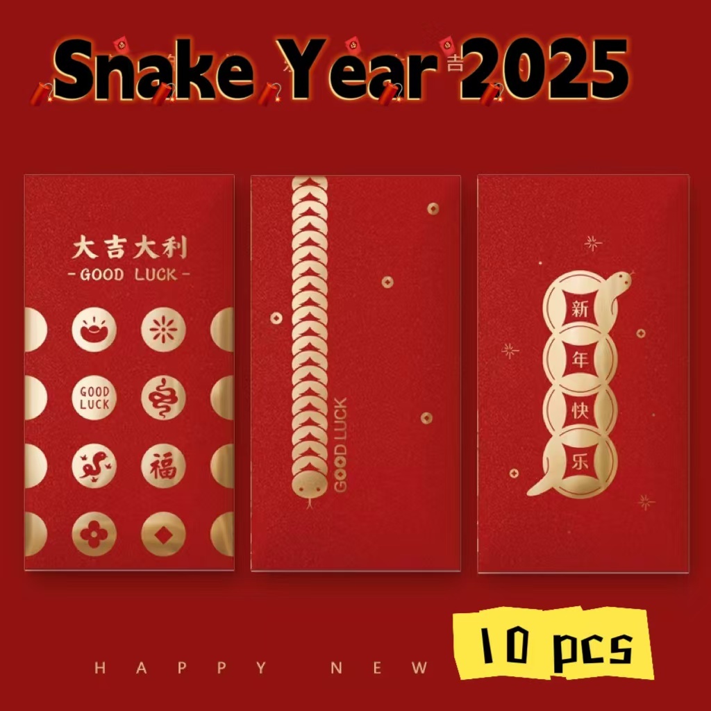 Rắn Màu Đỏ Gói Angpao Angpow Gói 2025 Angpao Cny Tết Nguyên Đán Ang Bao ...