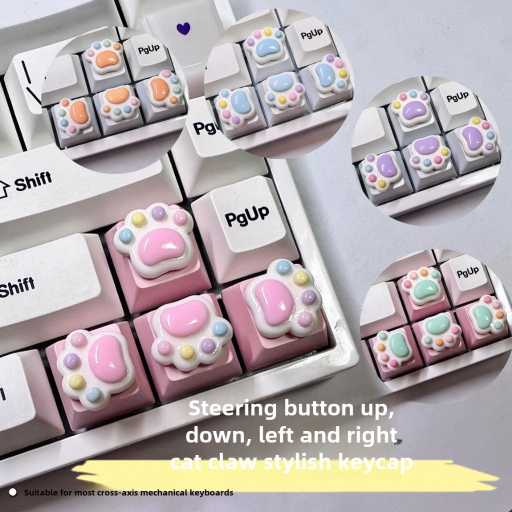 4 gói Cá Tính Dễ Thương Keycaps Mèo Móng Vuốt Phím Định Hướng Cho Trục ...