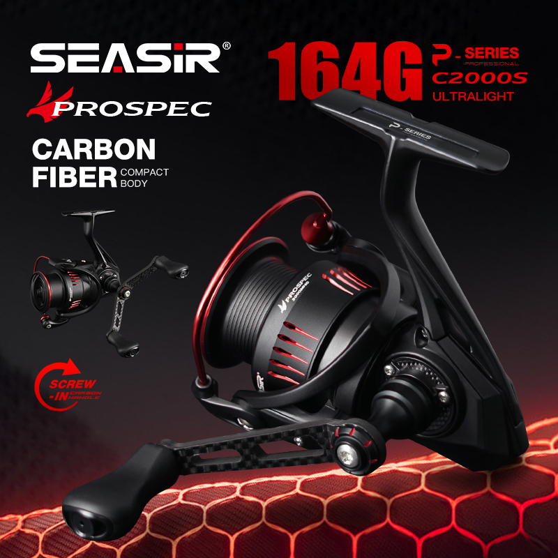 Seasir P-Series Prospec Sợi Carbon Quay Câu Cá Máy Giặt Carbon Siêu Nhẹ 8 + 1BB 5.2: 1 / 6.2: 1 ...