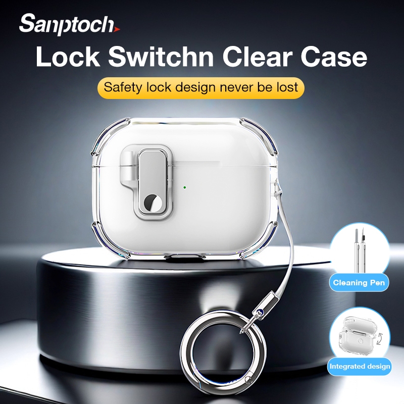 Hộp đựng tai nghe trong suốt Sanptoch Lock Switch cho Airpods 4 / Pro2 ...
