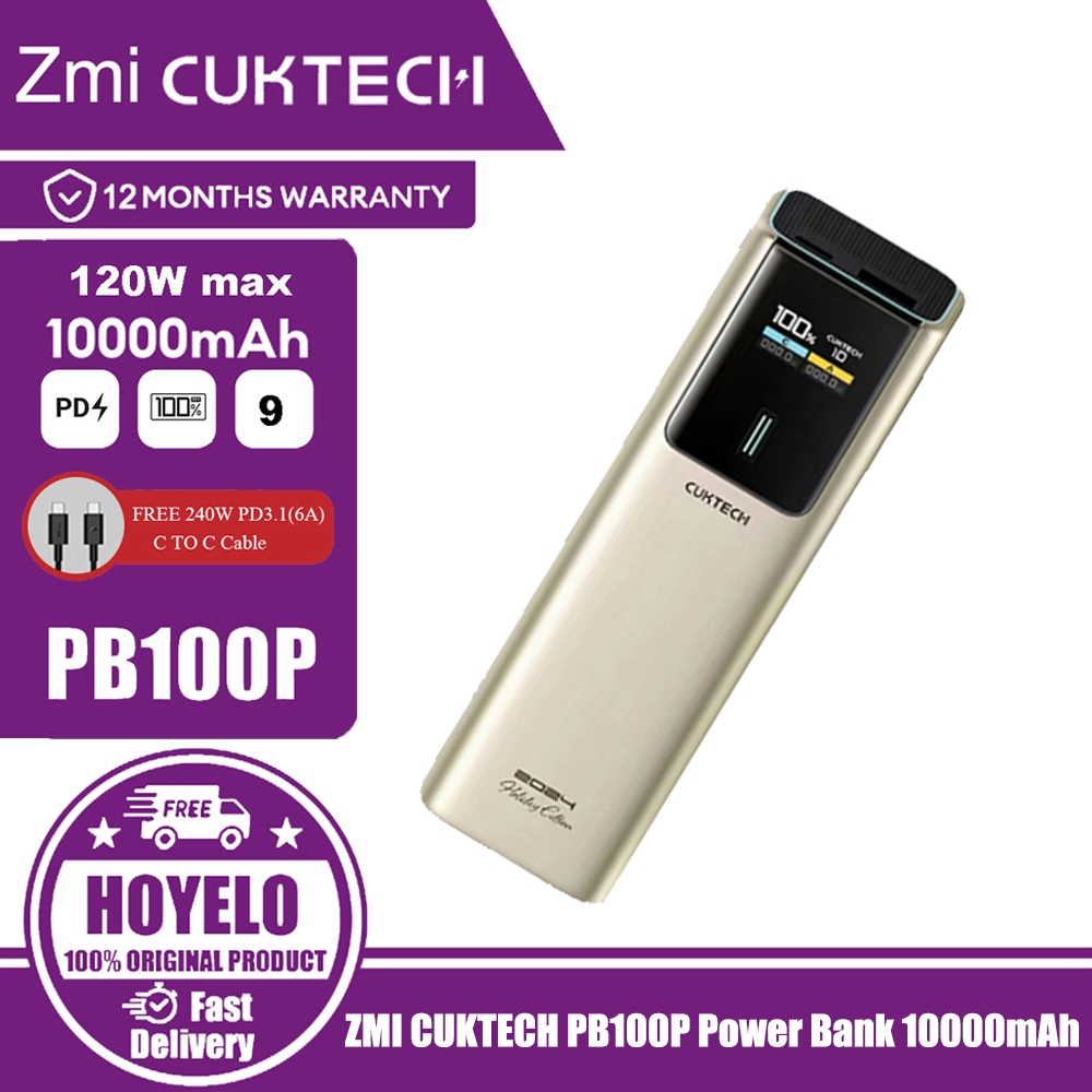 Bộ nguồn ZMI CUKTECH PB100P 10000mAh 150W đầu ra Bộ sạc di động 2 cổng hỗ trợ nguồn PD3.0, QC và ...
